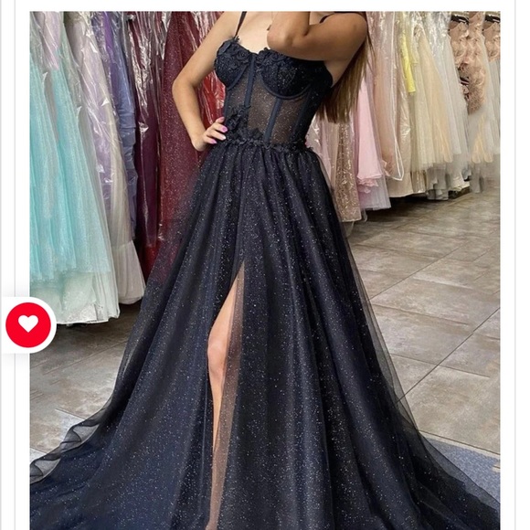 Dresses | Aline Black Tulle Sweetheart Prom Dress Split | Poshmark